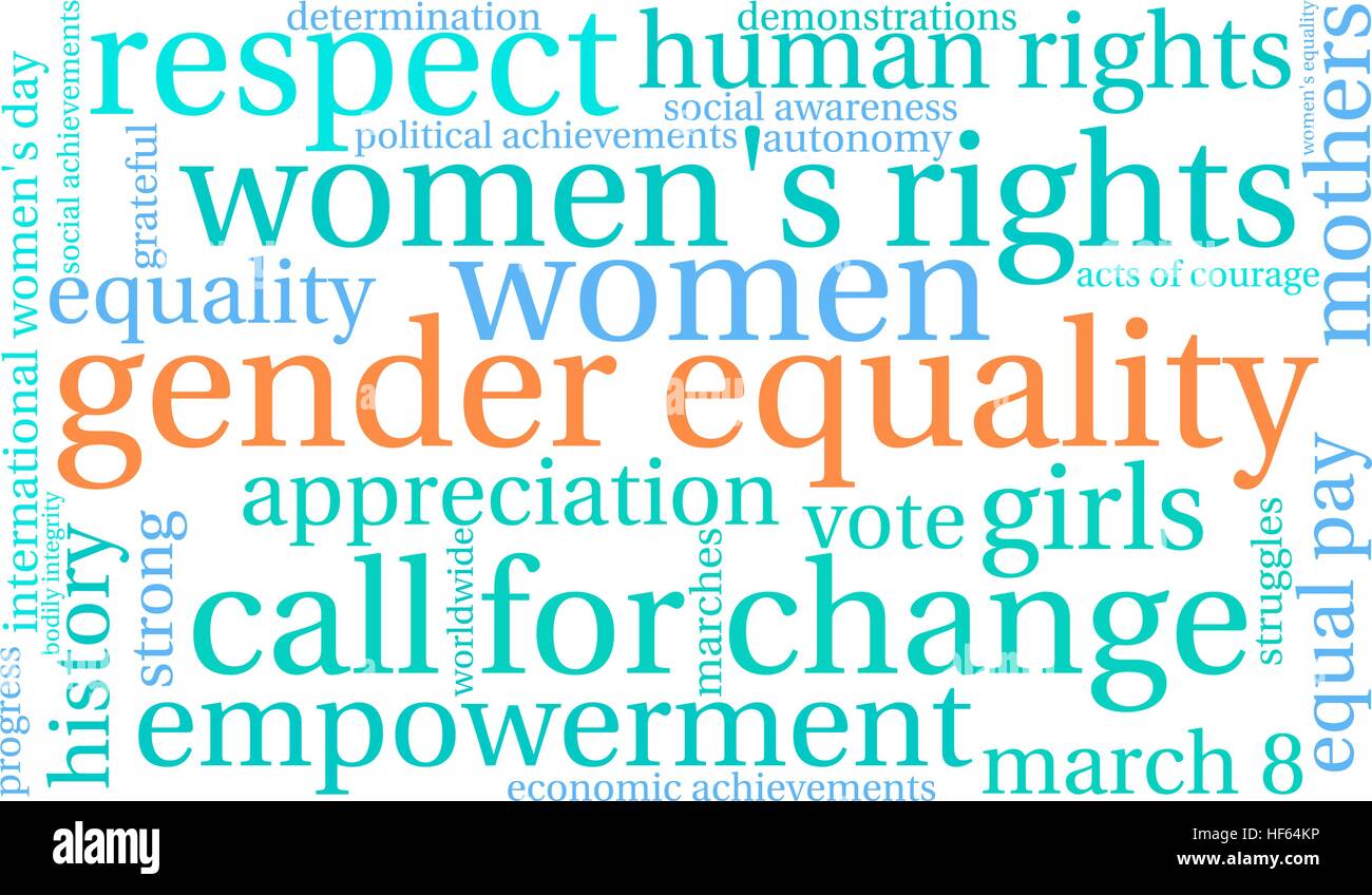Gender Equality word cloud on a white background Stock Vector Image ...
