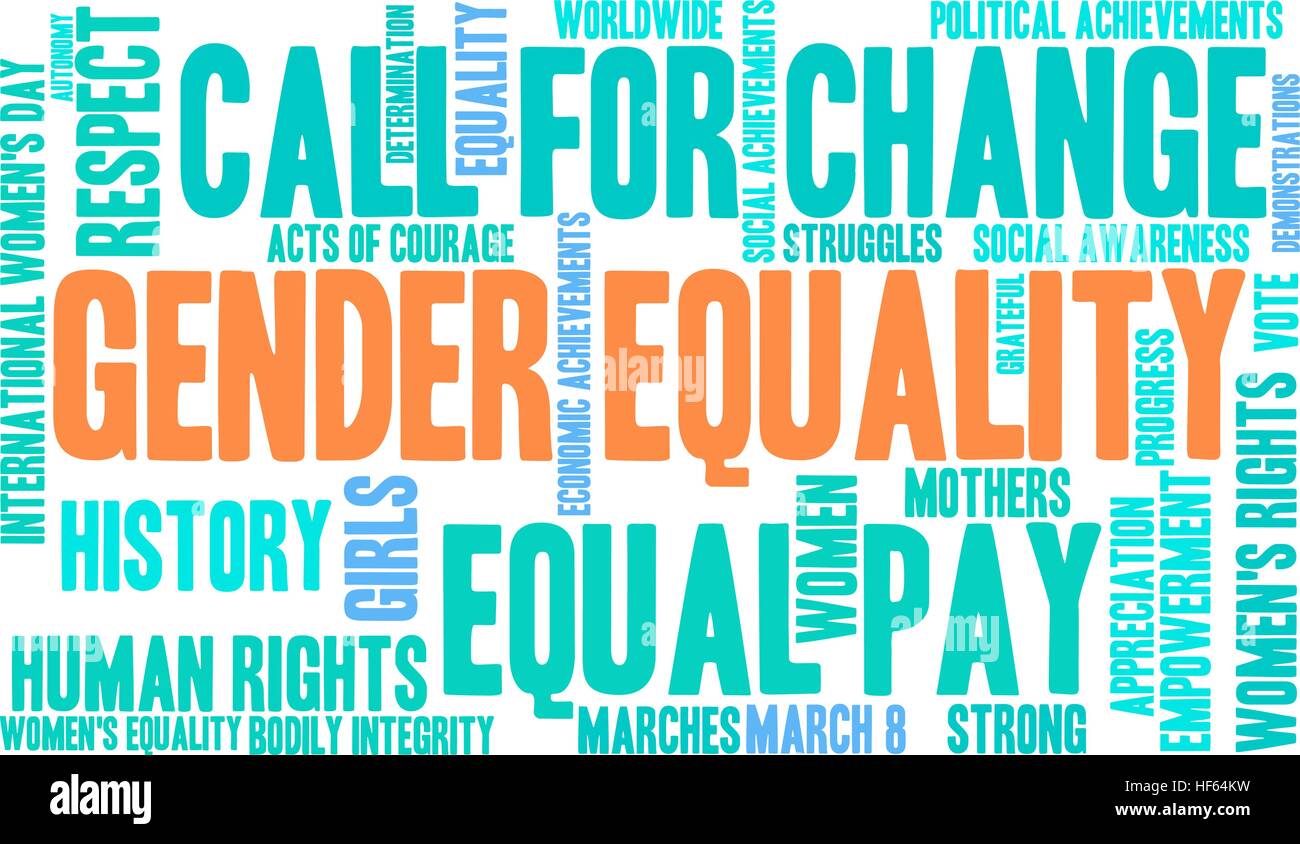 Gender Equality Word Cloud On A White Background Stock Vector Image