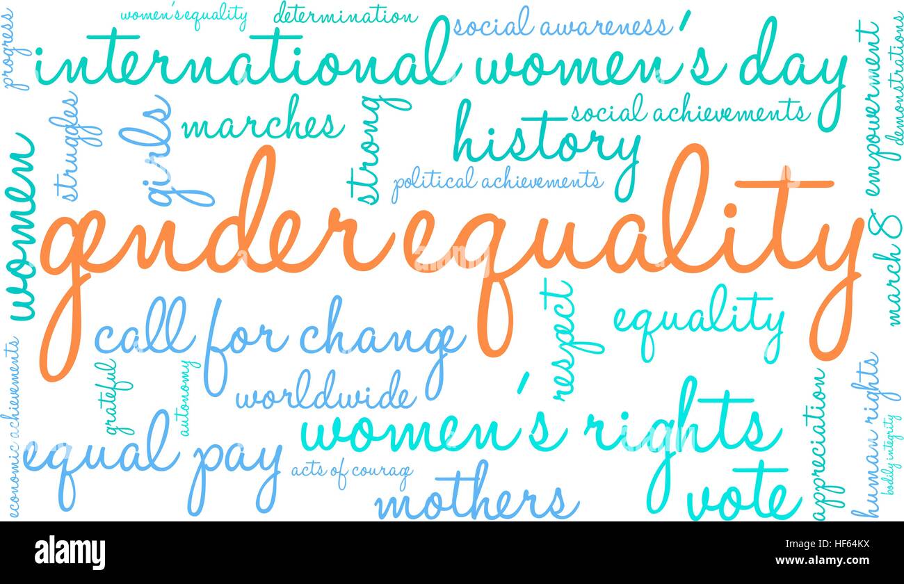Gender Equality Word Cloud On A White Background Stock Vector Image