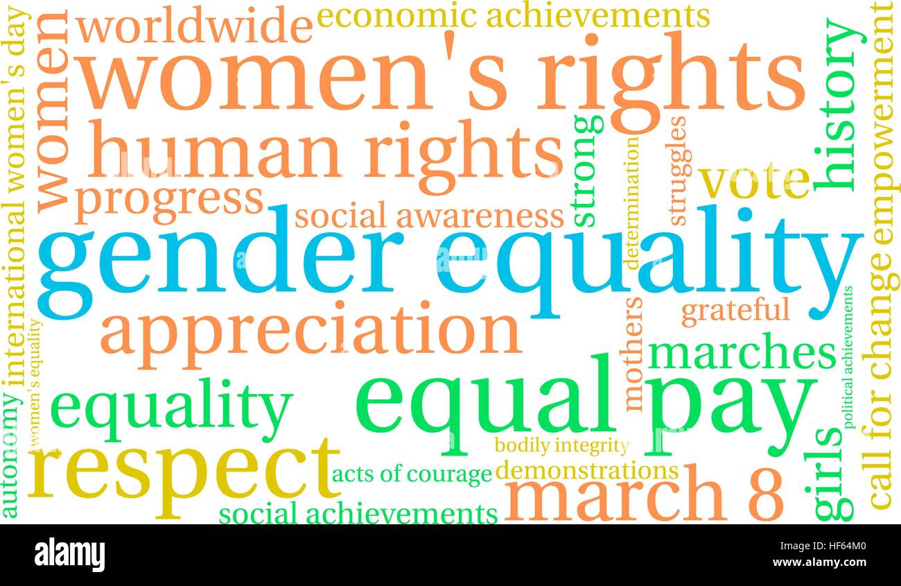 Gender Equality word cloud on a white background Stock Vector Image ...