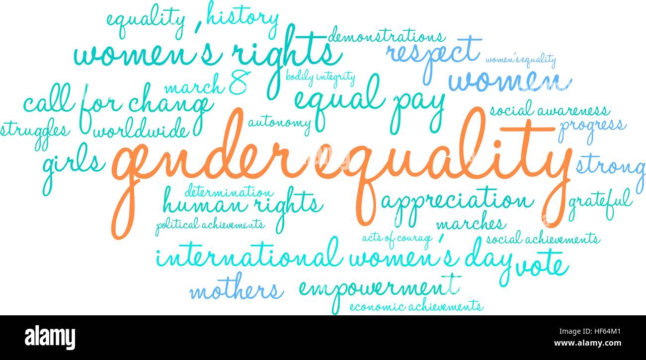 Gender Equality Word Cloud On A White Background Stock Vector Image