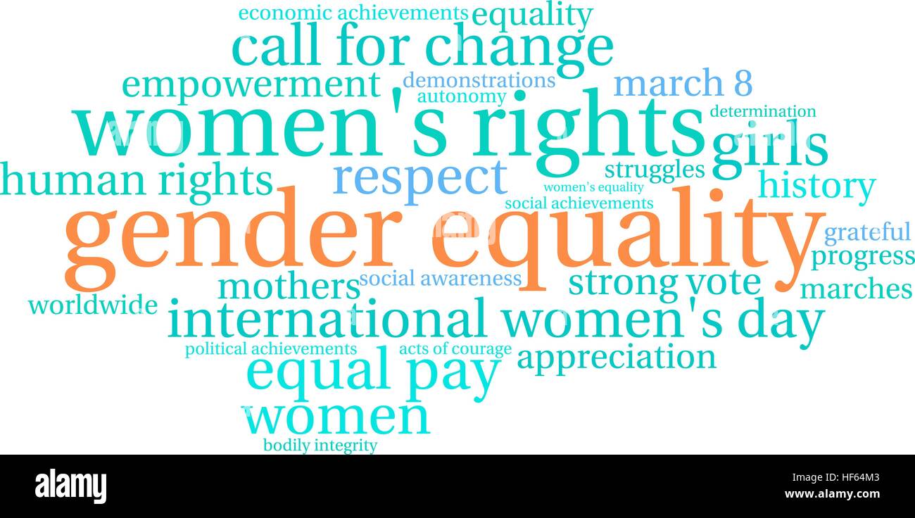 Gender Equality word cloud on a white background Stock Vector Image ...