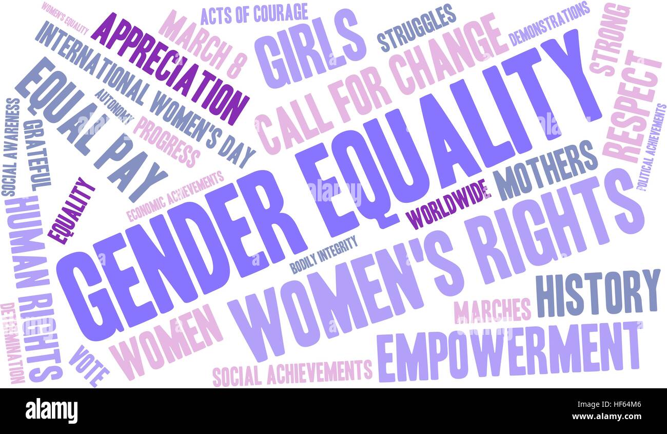 Gender Equality Word Cloud On A White Background Stock Vector Image