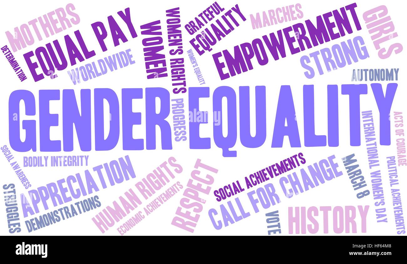 Gender Equality word cloud on a white background Stock Vector Image ...