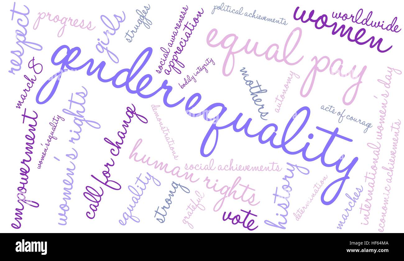 Gender Equality Word Cloud On A White Background Stock Vector Image