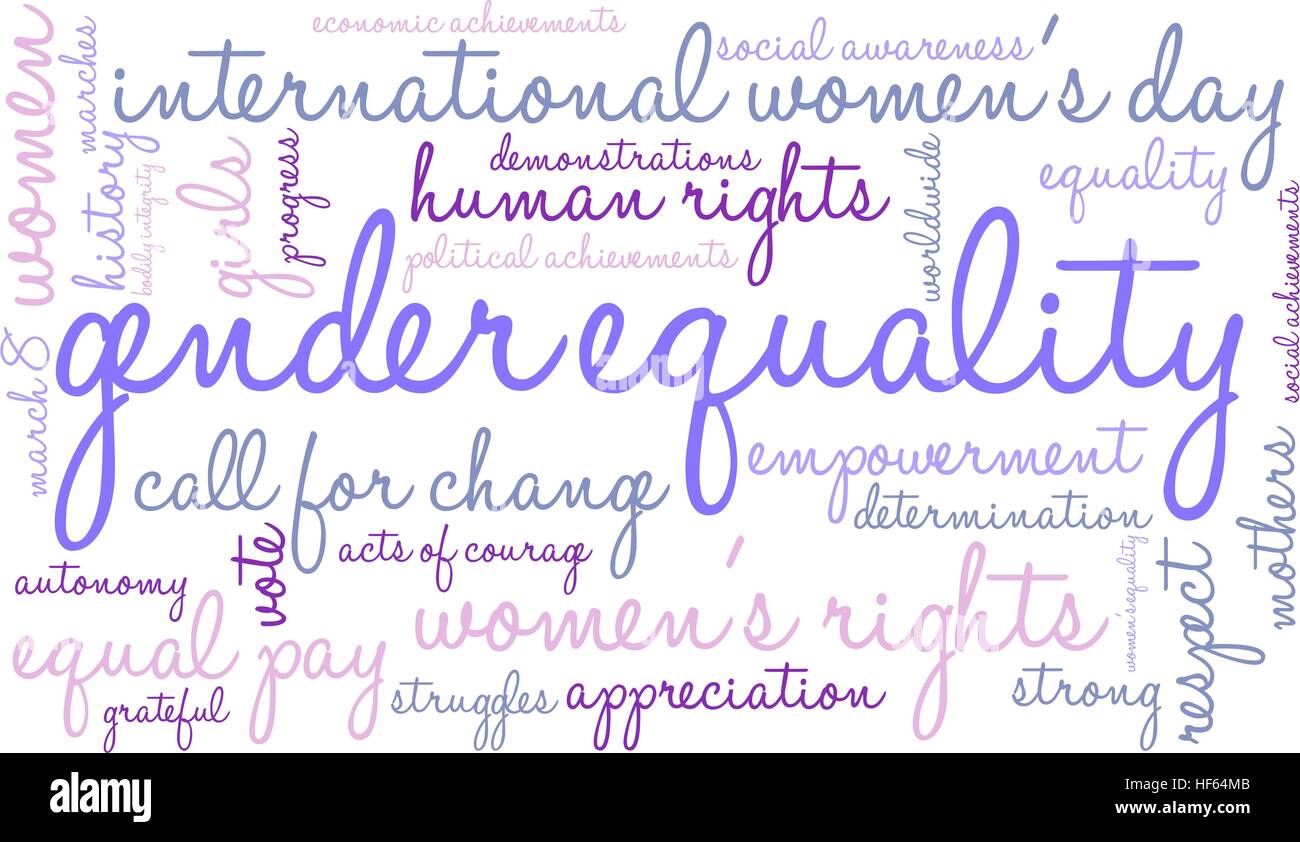 Gender Equality word cloud on a white background Stock Vector Image ...