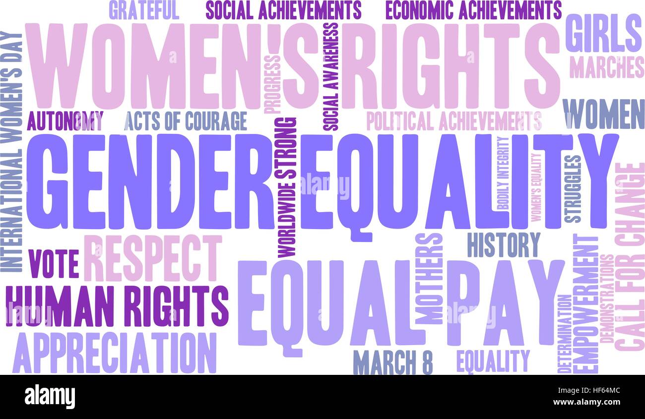 Gender Equality word cloud on a white background Stock Vector Image ...