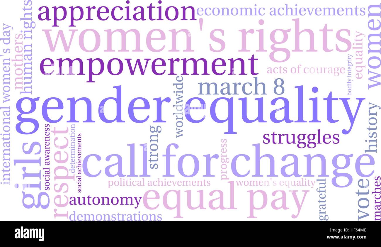Gender Equality word cloud on a white background Stock Vector Image ...