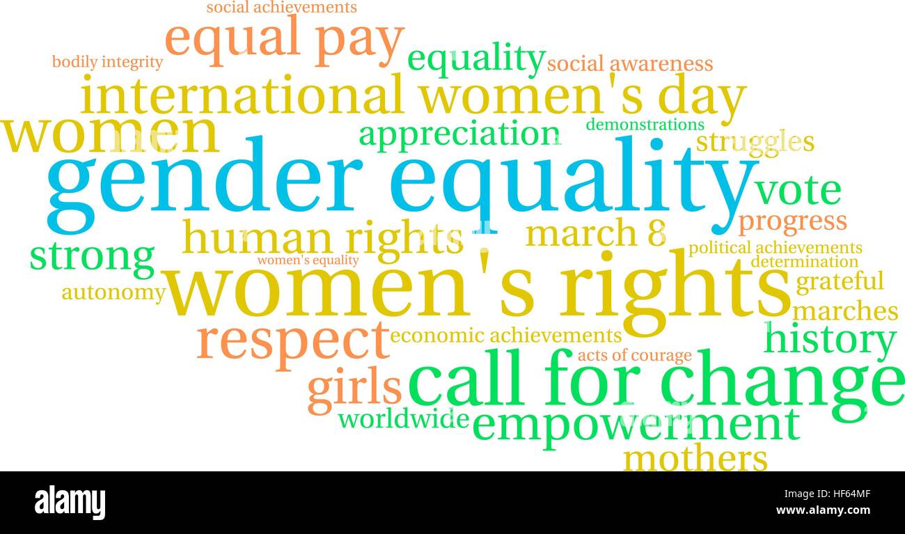 Gender Equality word cloud on a white background Stock Vector Image ...