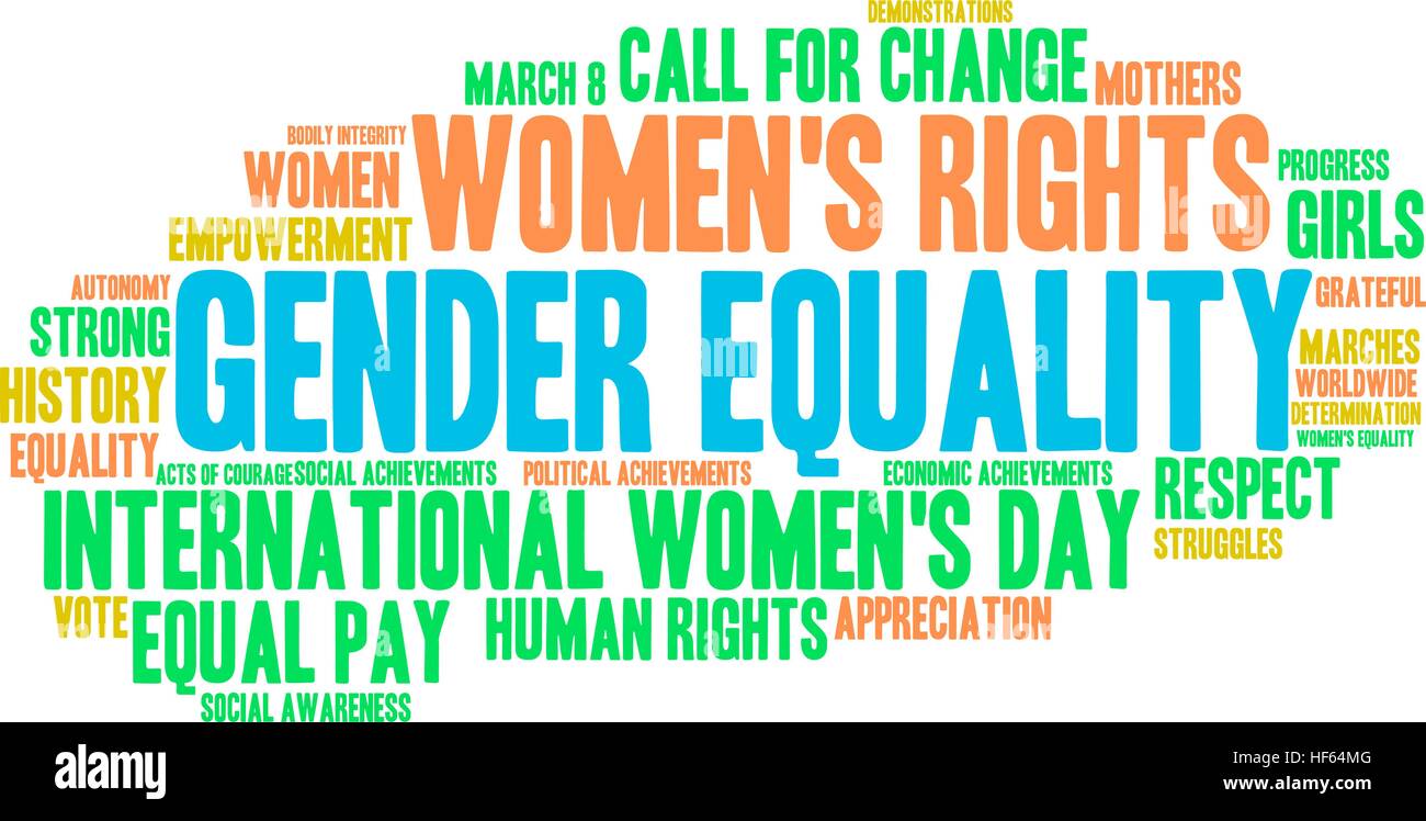 Gender Equality word cloud on a white background Stock Vector Image ...