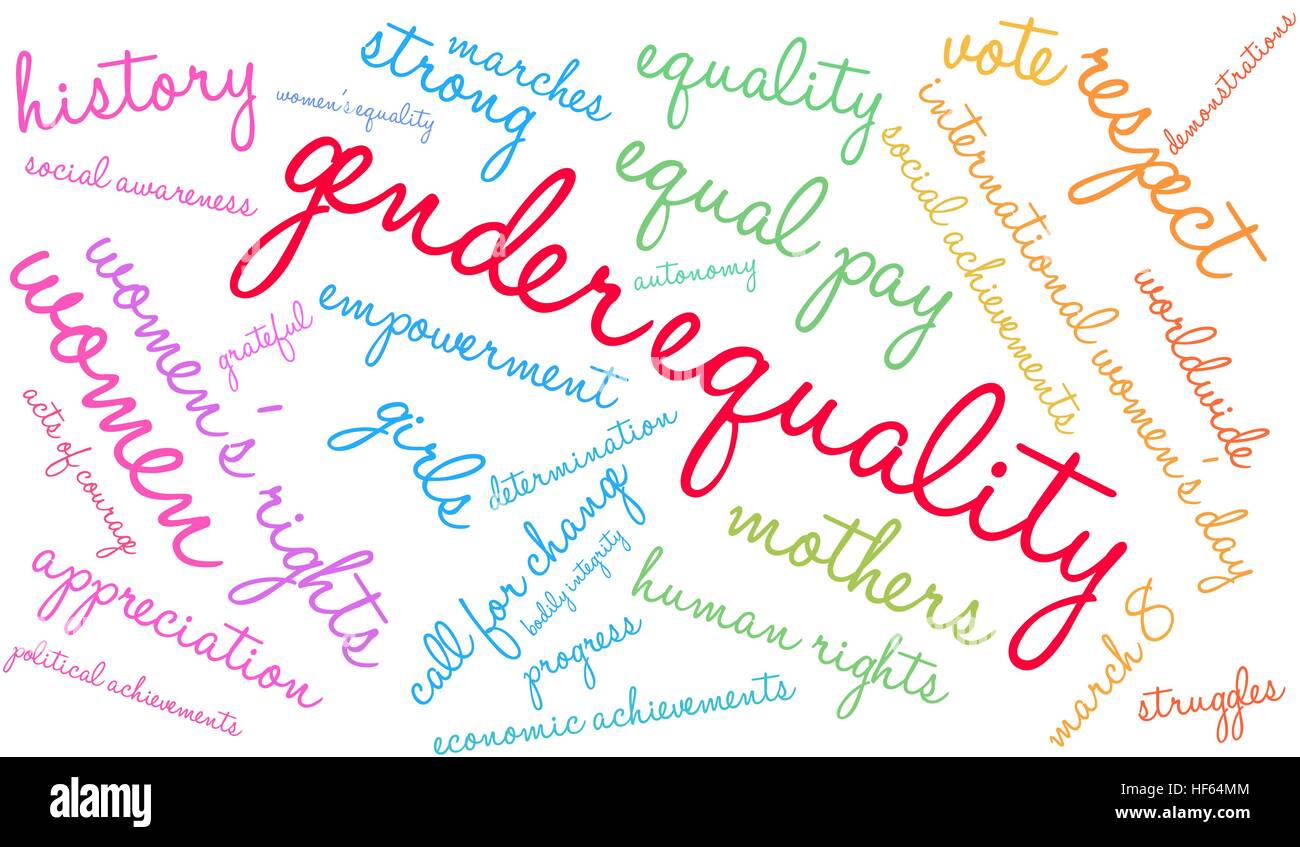 Gender Equality word cloud on a white background Stock Vector Image ...
