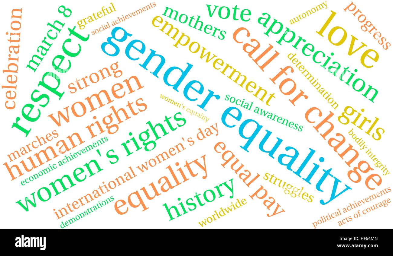 Gender Equality word cloud on a white background Stock Vector Image ...