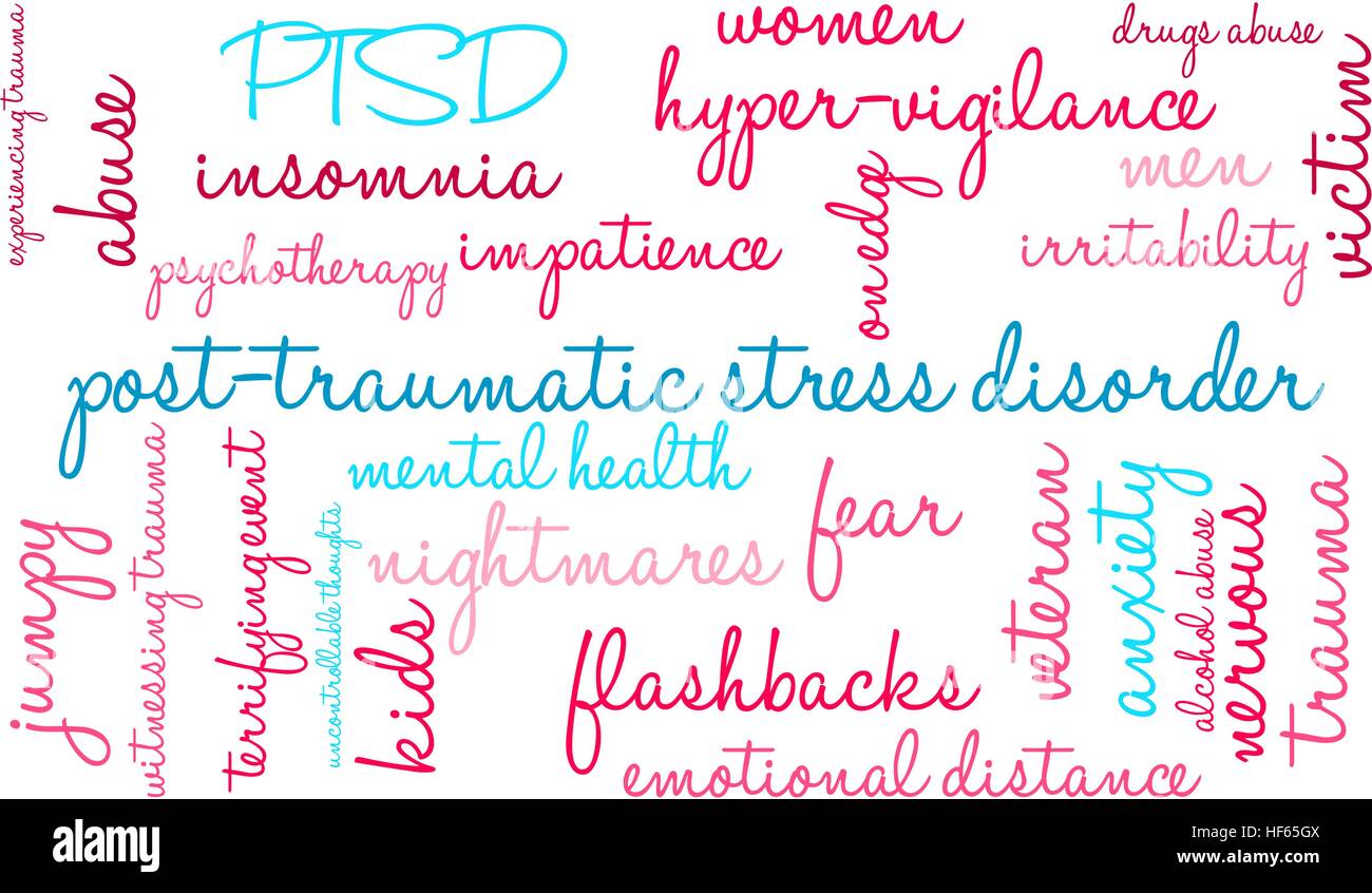 Post-Traumatic Stress Disorder Word Cloud on a white background Stock ...