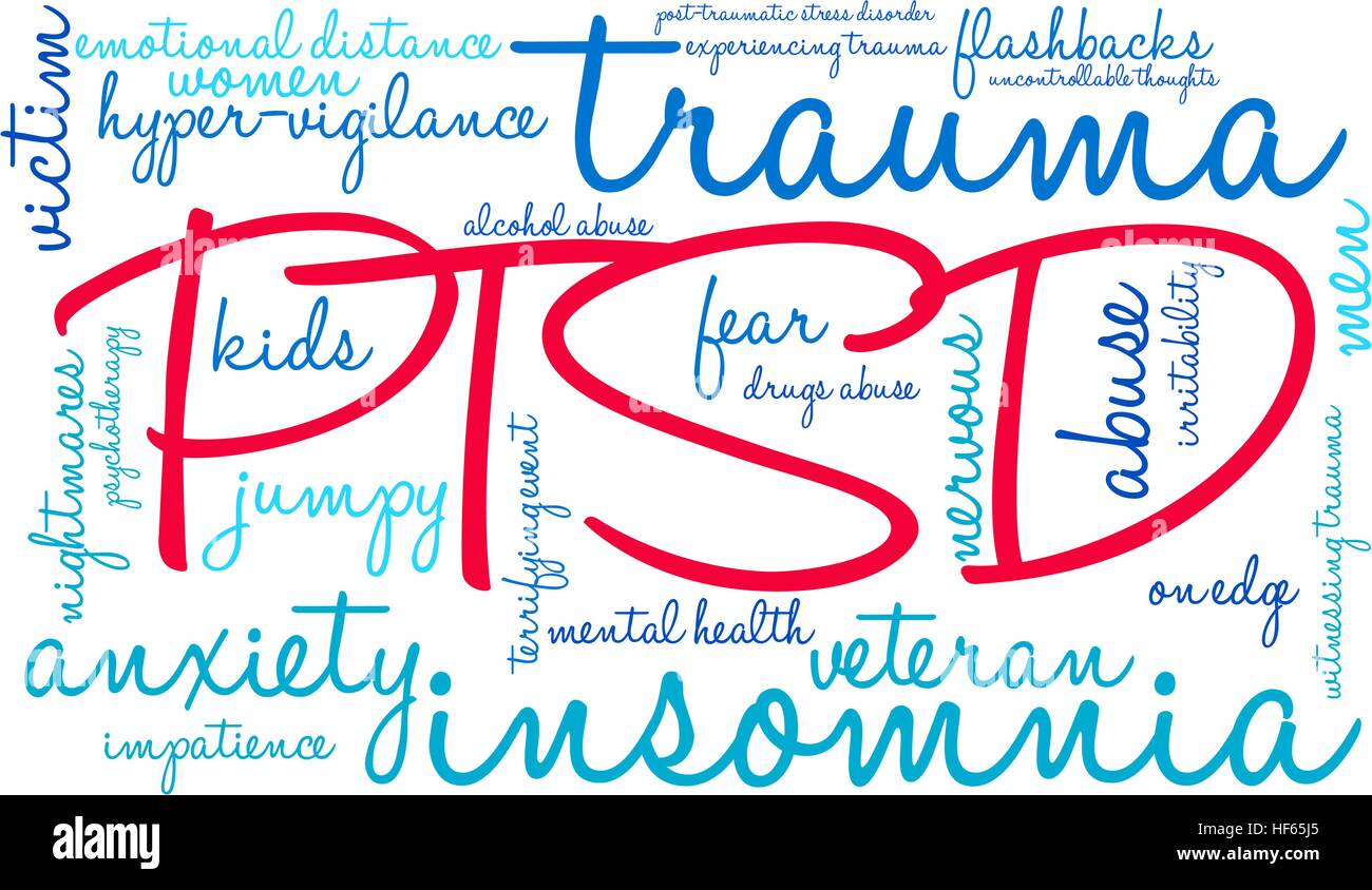 PTSD Word Cloud on a white background Stock Vector Image & Art - Alamy