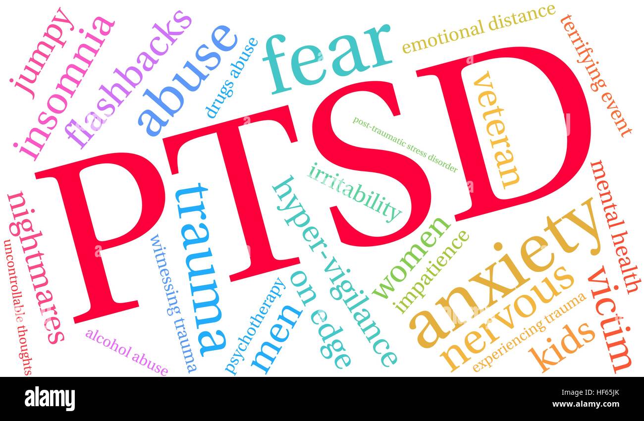 PTSD Word Cloud on a white background Stock Vector Image & Art - Alamy