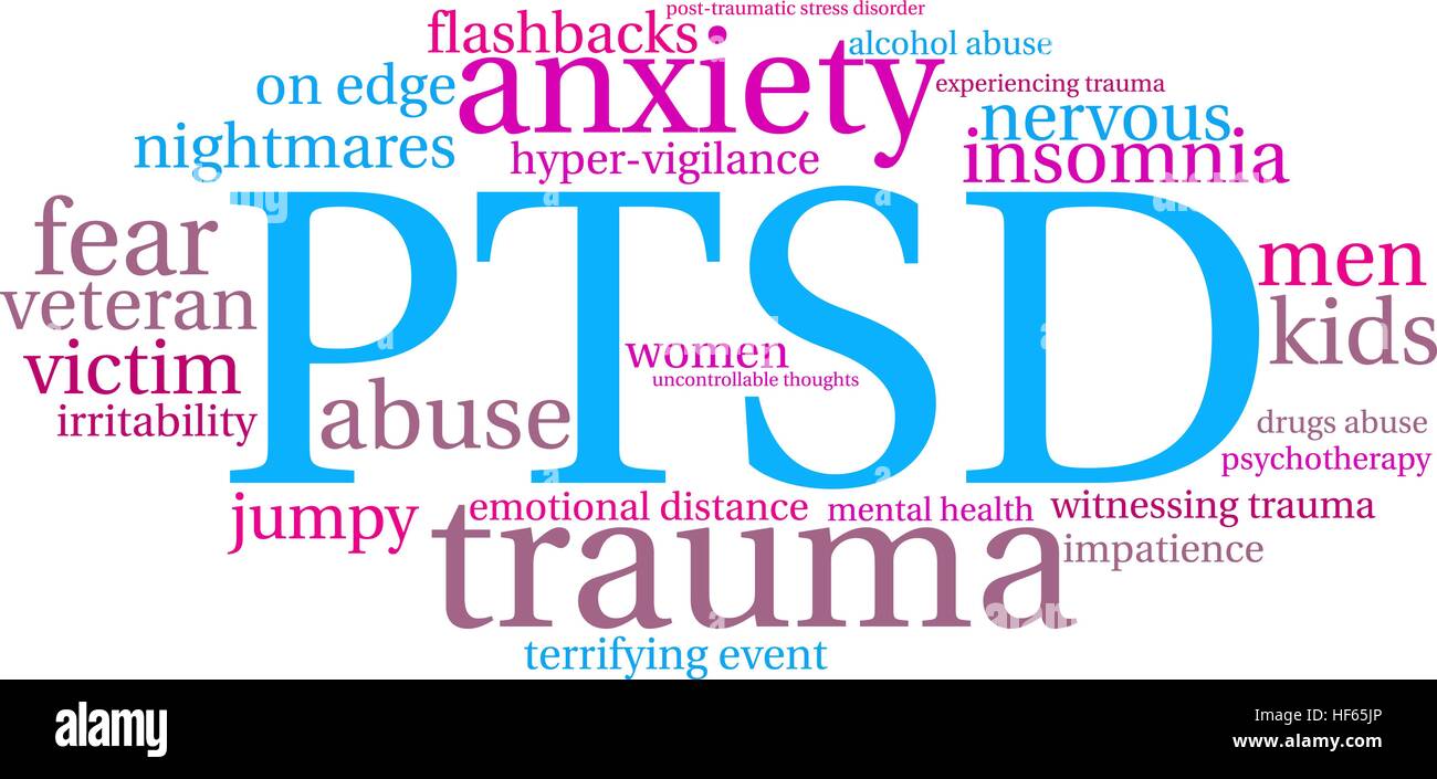 PTSD Word Cloud on a white background Stock Vector Image & Art - Alamy