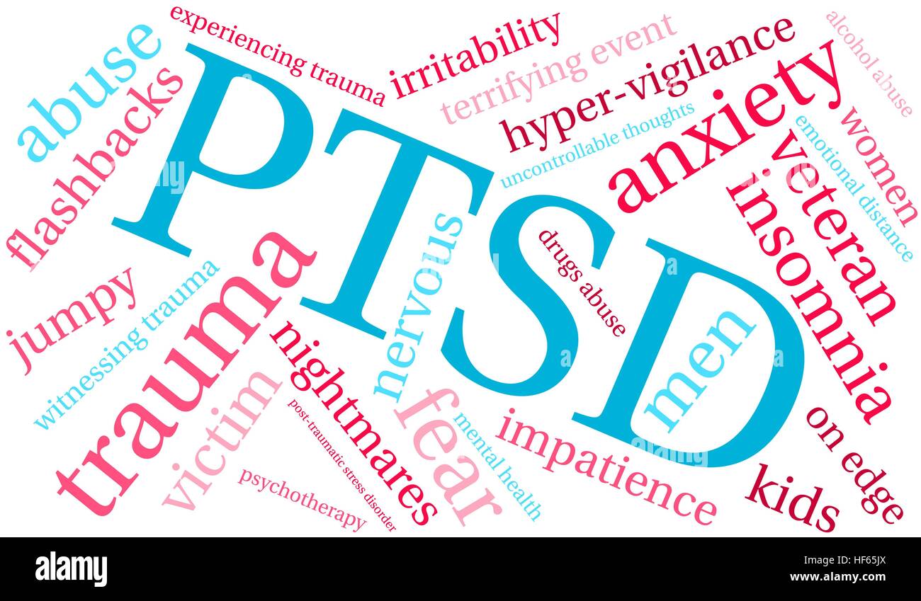 PTSD Word Cloud on a white background Stock Vector Image & Art - Alamy