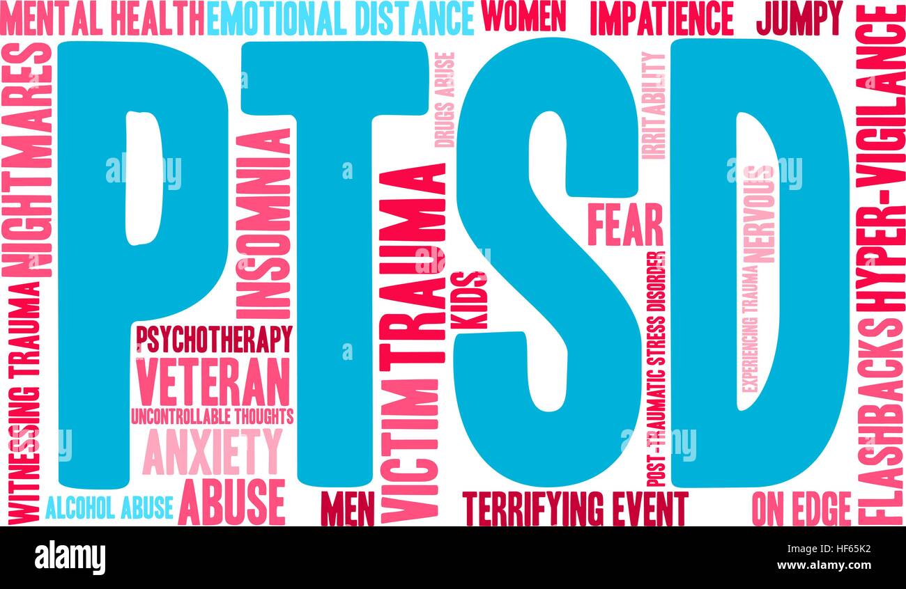 PTSD Word Cloud on a white background Stock Vector Image & Art - Alamy