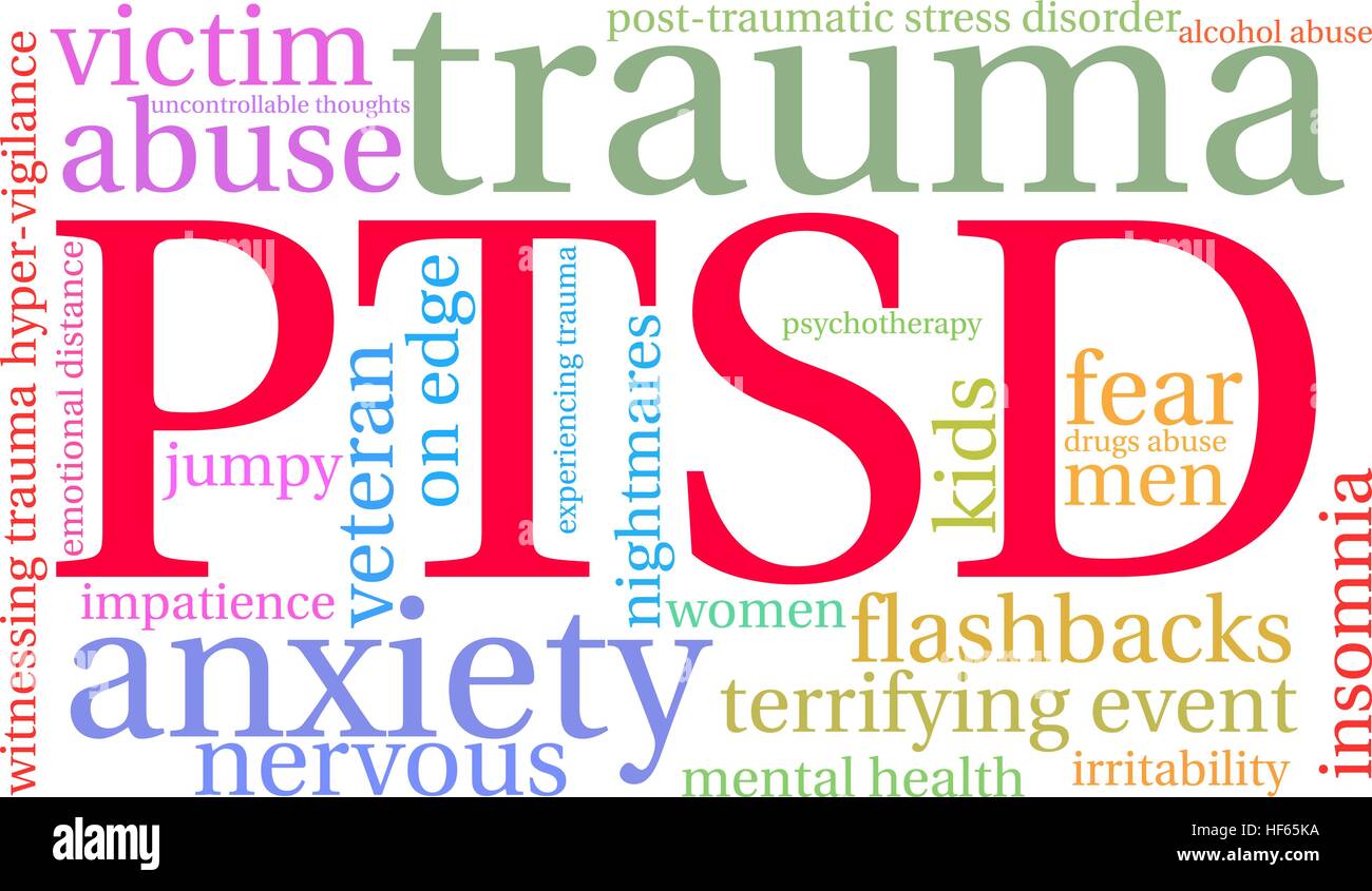 PTSD Word Cloud on a white background Stock Vector Image & Art - Alamy