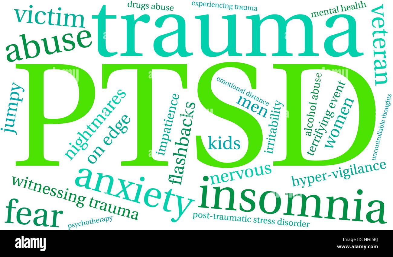PTSD Word Cloud on a white background Stock Vector Image & Art - Alamy
