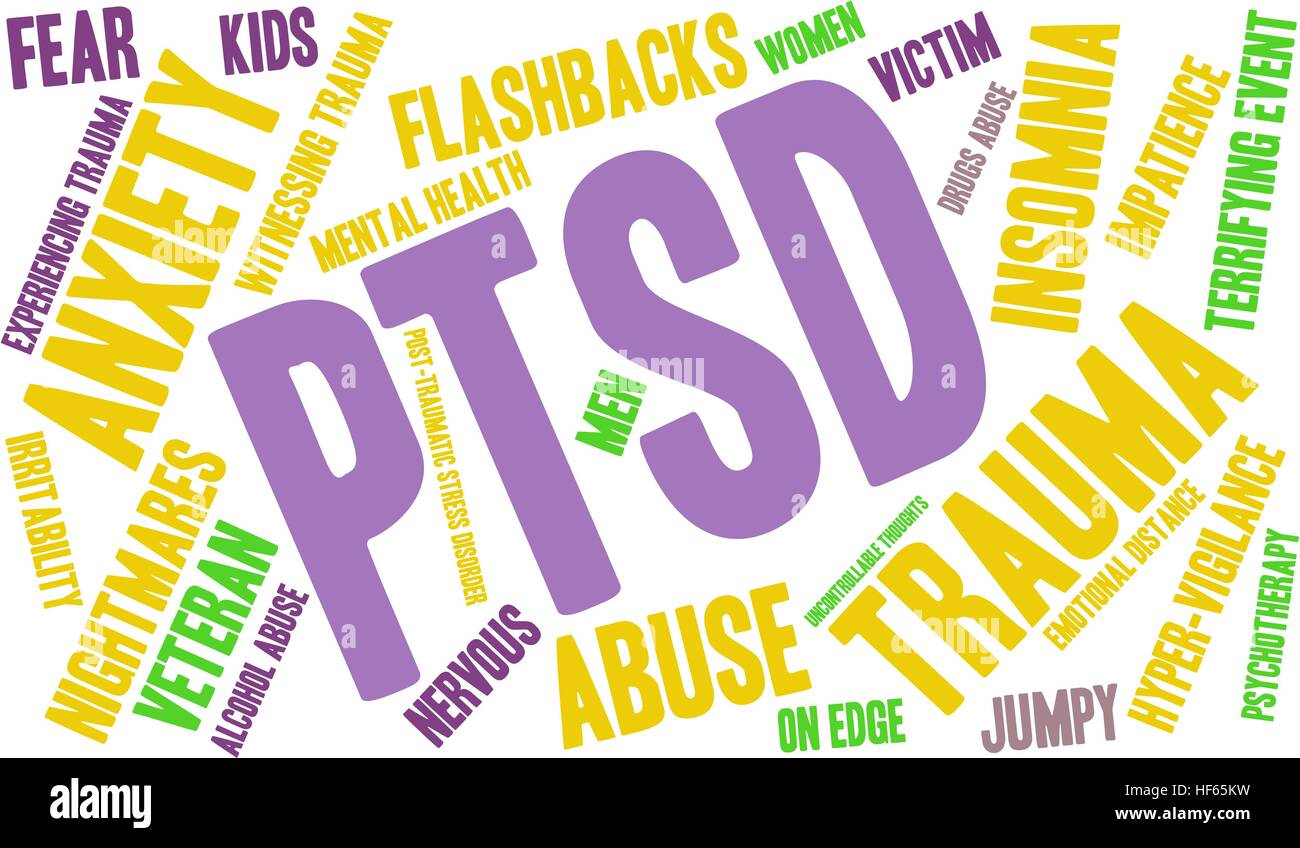 PTSD Word Cloud on a white background Stock Vector Image & Art - Alamy