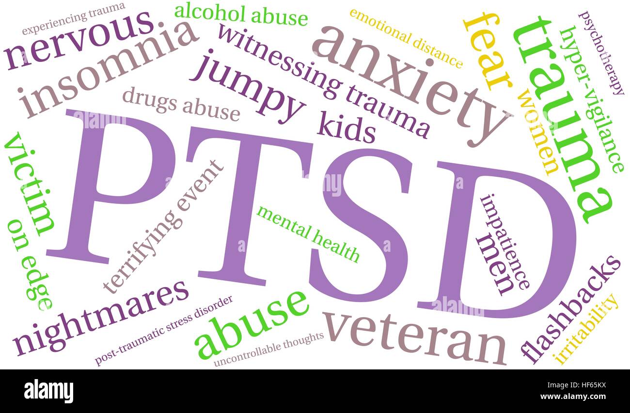 PTSD Word Cloud on a white background Stock Vector Image & Art - Alamy