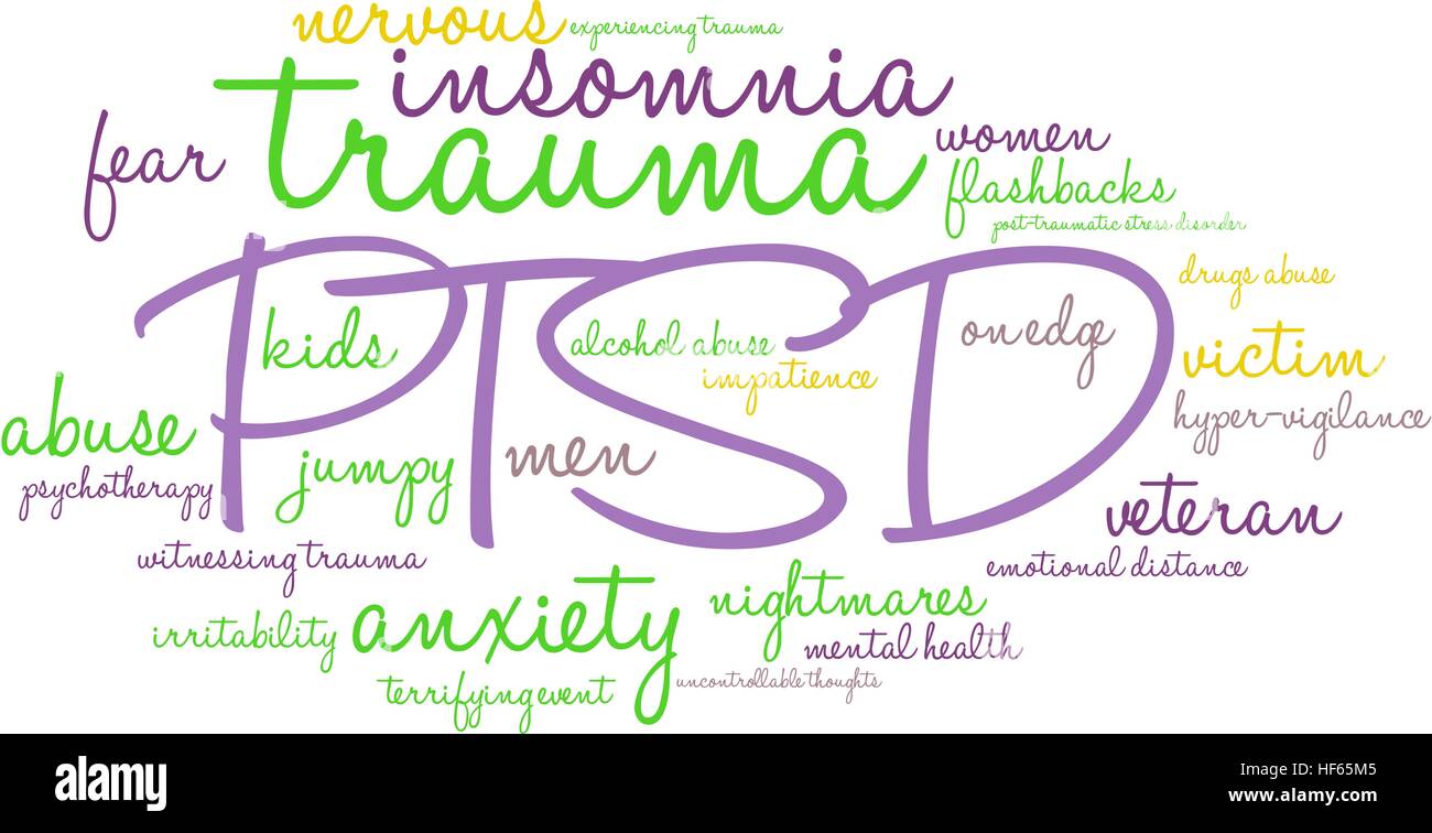 PTSD Word Cloud on a white background Stock Vector Image & Art - Alamy