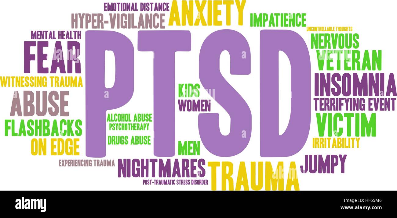 PTSD Word Cloud on a white background Stock Vector Image & Art - Alamy