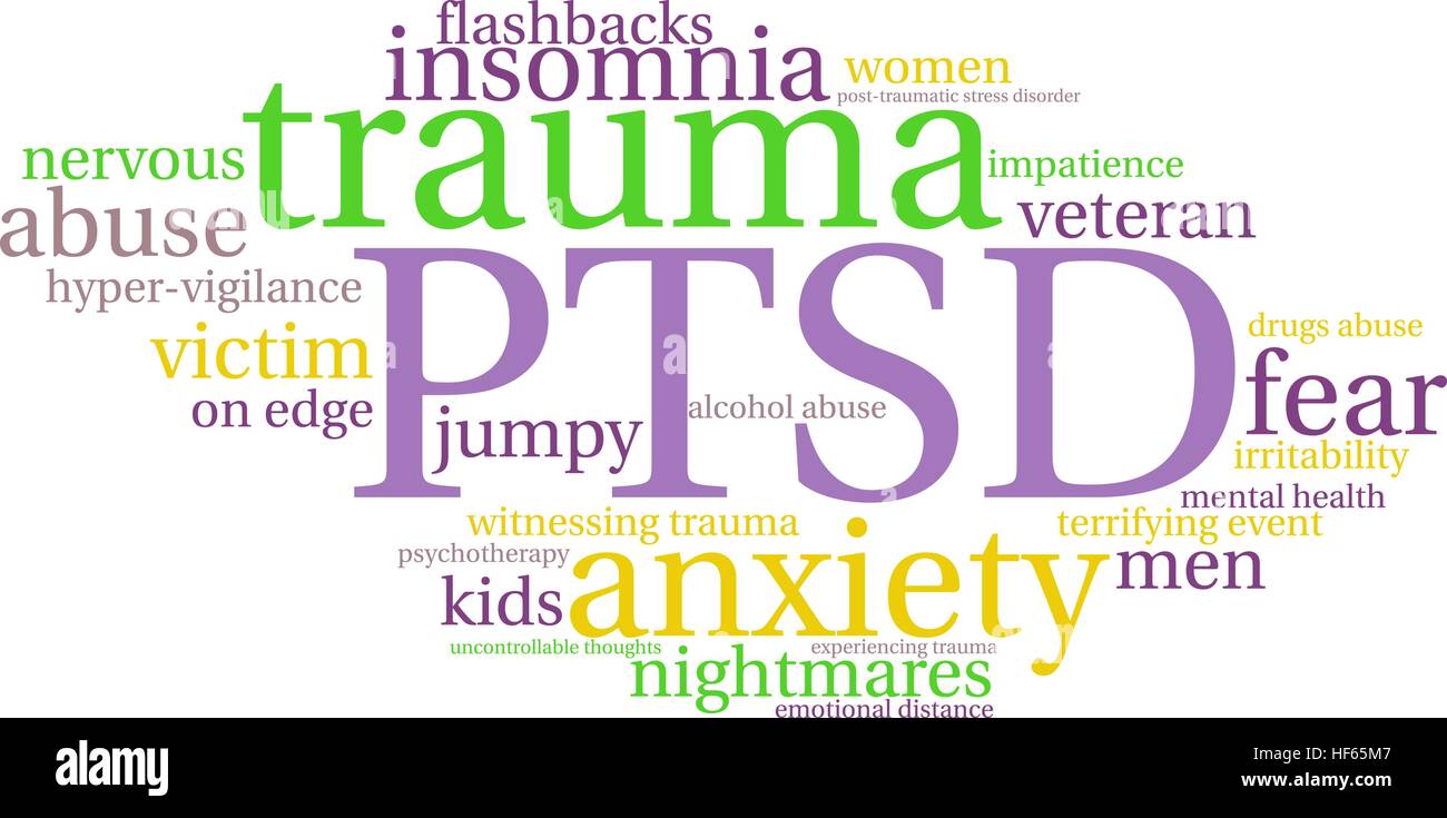 PTSD Word Cloud on a white background Stock Vector Image & Art - Alamy