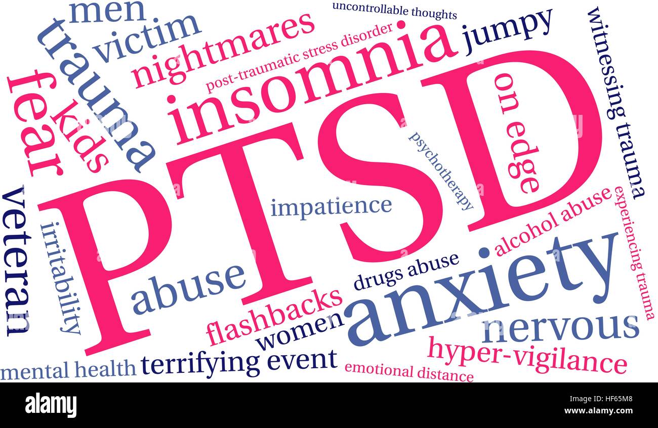 PTSD Word Cloud on a white background Stock Vector Image & Art - Alamy