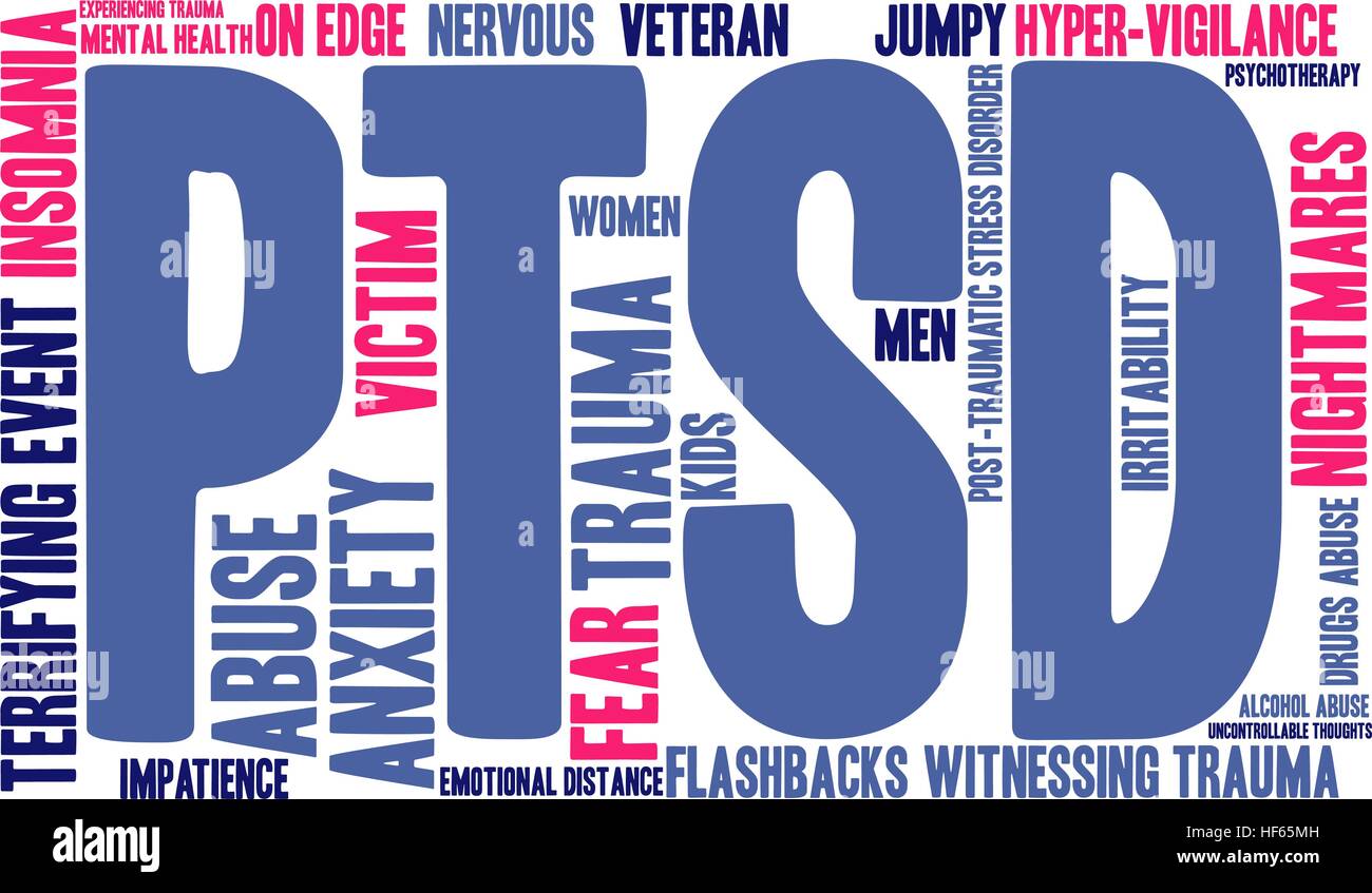 PTSD Word Cloud on a white background Stock Vector Image & Art - Alamy
