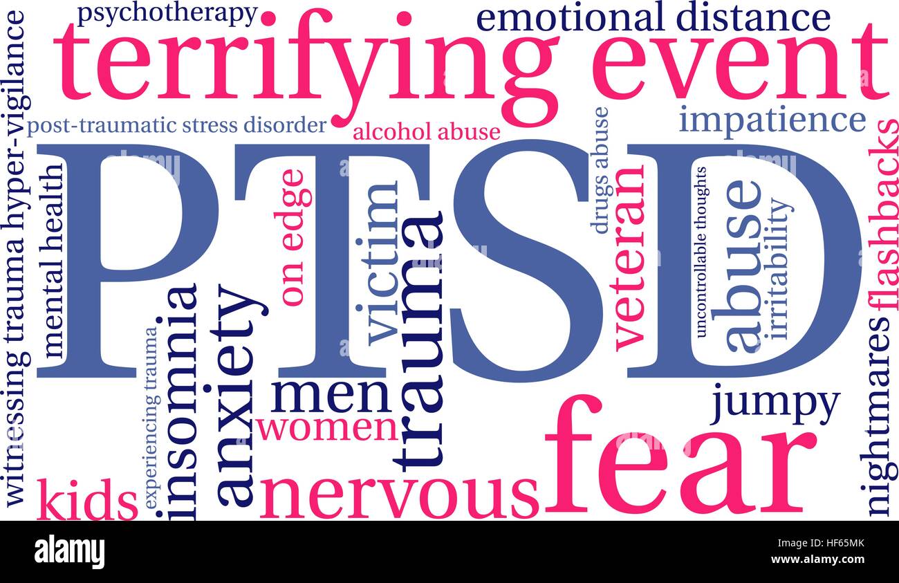 PTSD Word Cloud on a white background Stock Vector Image & Art - Alamy