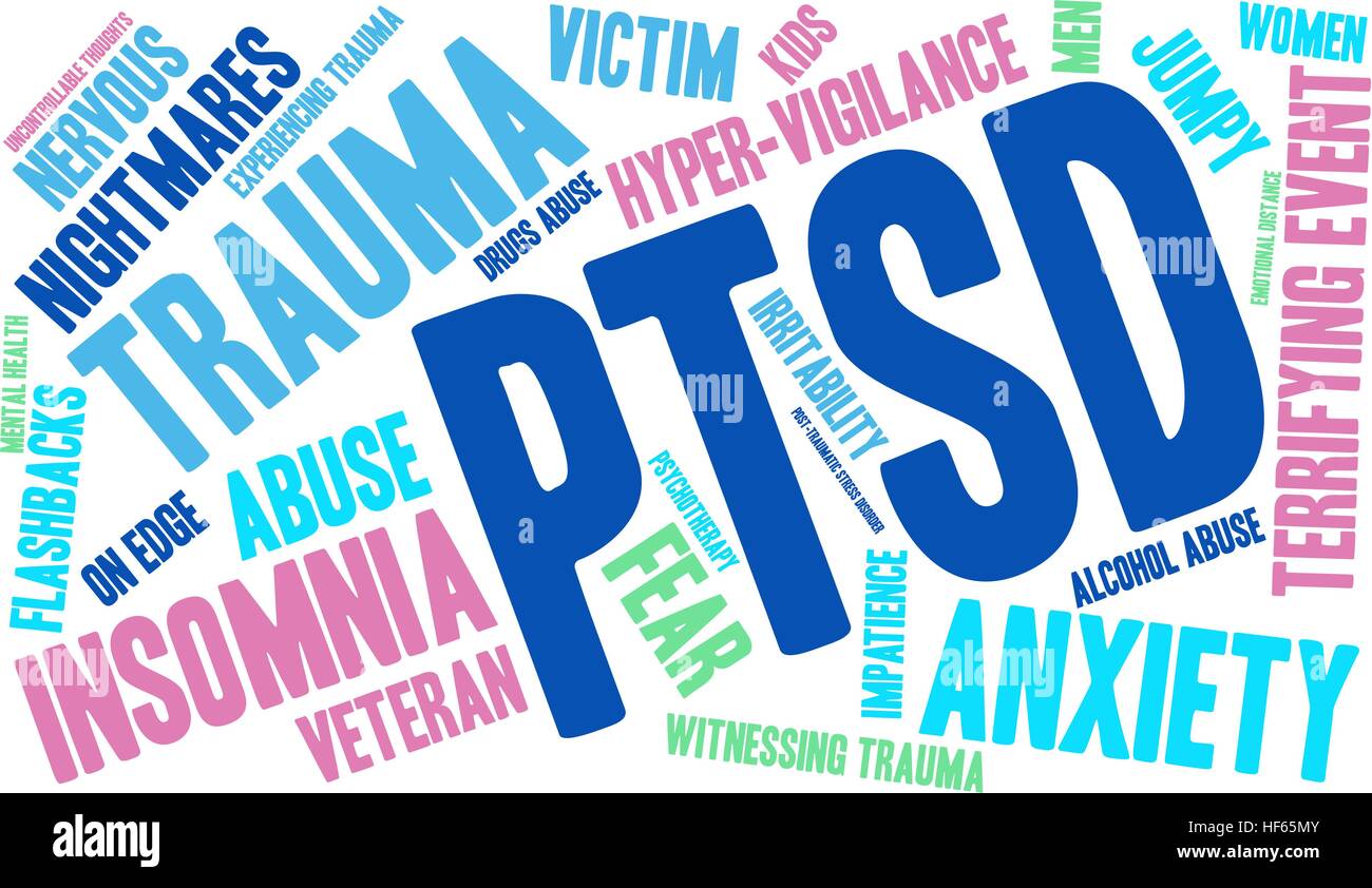 PTSD Word Cloud on a white background Stock Vector Image & Art - Alamy