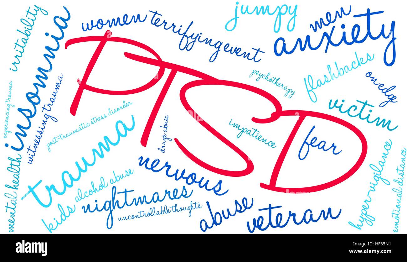 PTSD Word Cloud on a white background Stock Vector Image & Art - Alamy