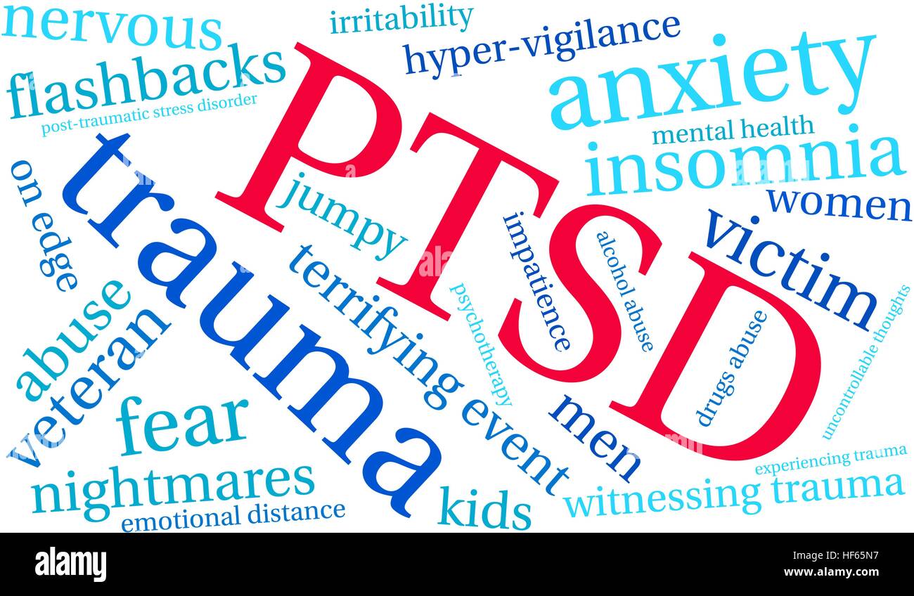 PTSD Word Cloud on a white background Stock Vector Image & Art - Alamy