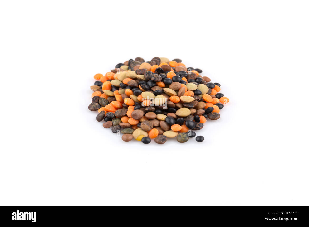 Various lentils mix on a white background Stock Photo - Alamy