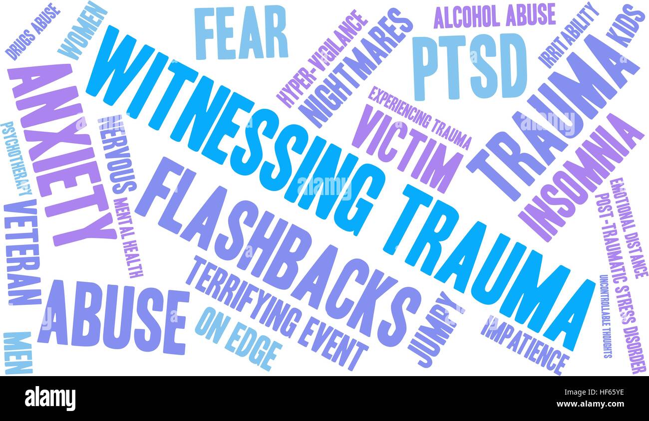 Witnessing Trauma word cloud on a white background Stock Vector Image ...
