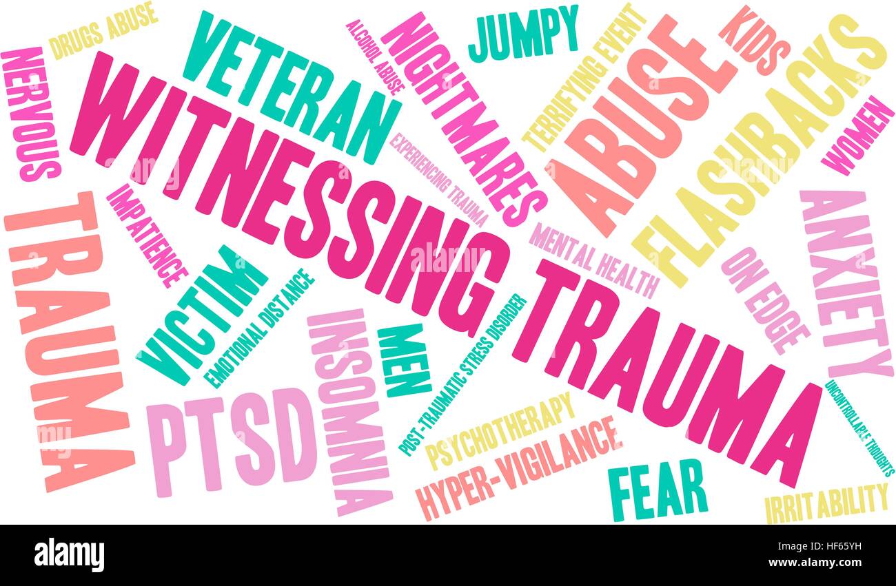 Witnessing Trauma word cloud on a white background Stock Vector Image ...