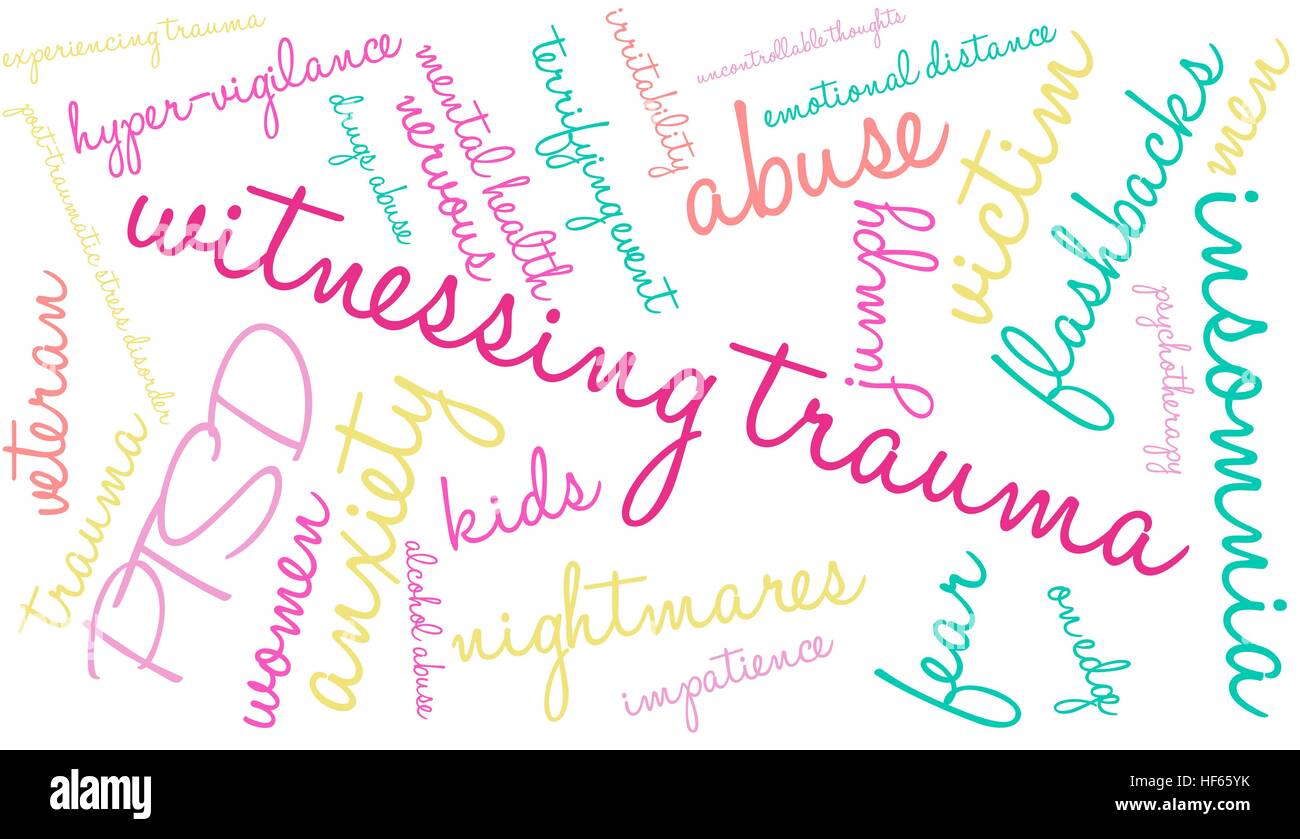 Witnessing Trauma word cloud on a white background Stock Vector Image ...