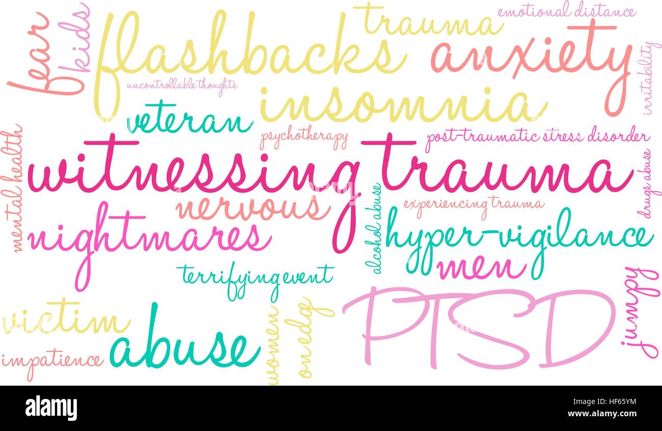 Witnessing Trauma word cloud on a white background Stock Vector Image ...