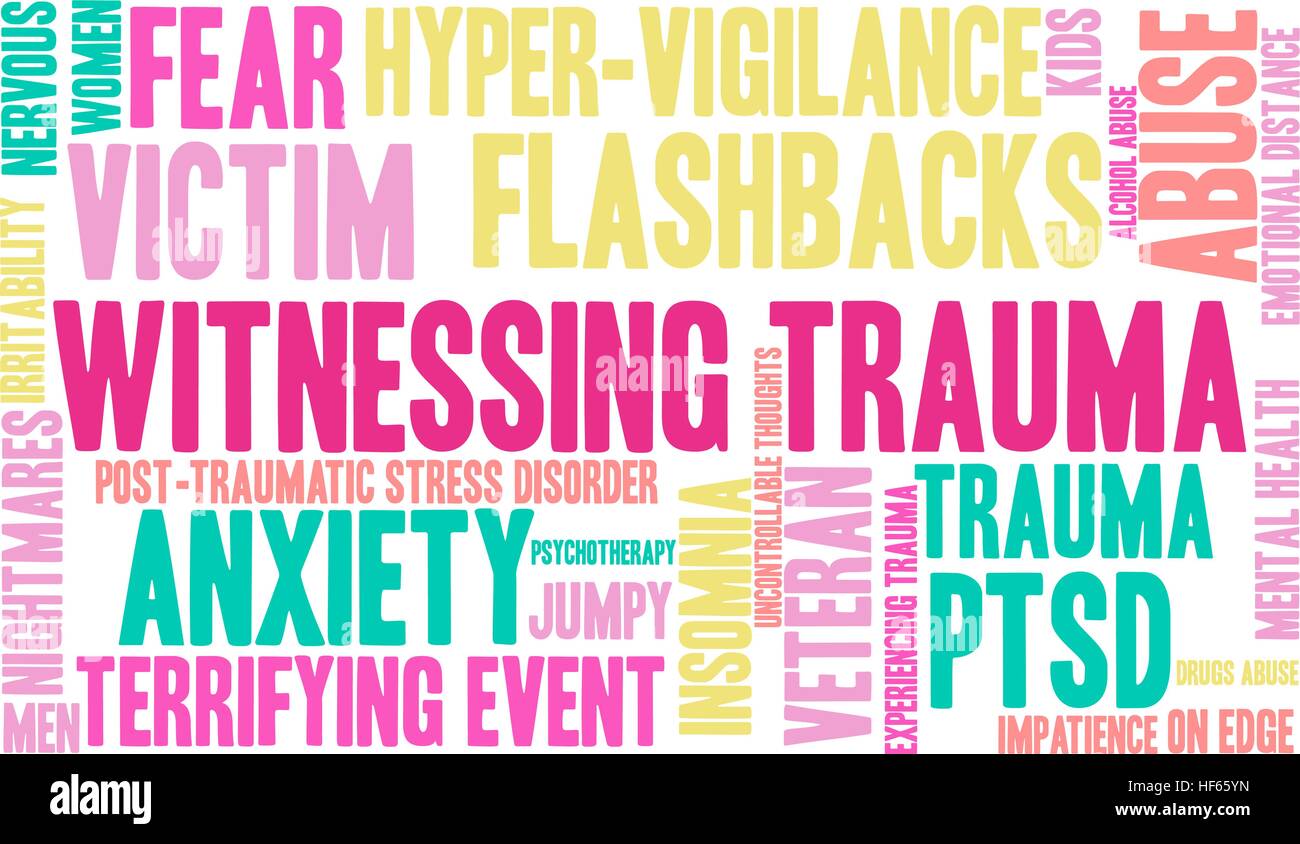 Witnessing Trauma word cloud on a white background Stock Vector Image ...