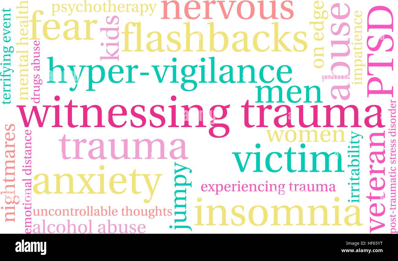Witnessing Trauma word cloud on a white background Stock Vector Image ...