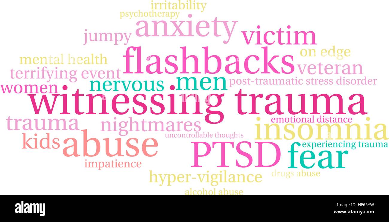 Witnessing Trauma word cloud on a white background Stock Vector Image ...