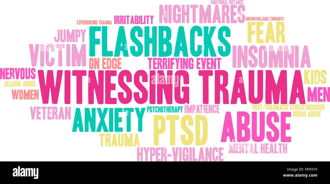 Witnessing Trauma word cloud on a white background Stock Vector Image ...