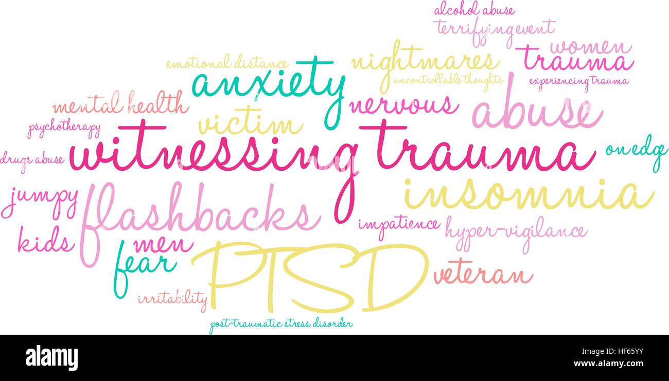 Witnessing Trauma word cloud on a white background Stock Vector Image ...