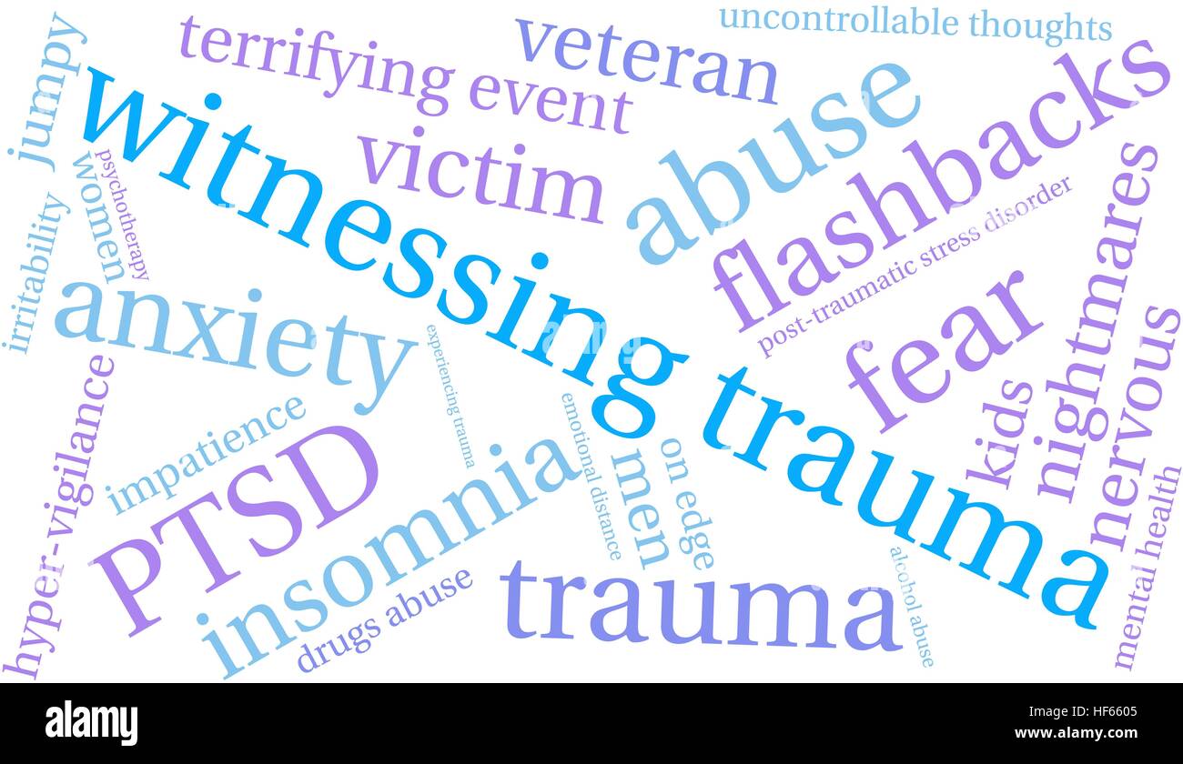 Witnessing Trauma word cloud on a white background Stock Vector Image ...