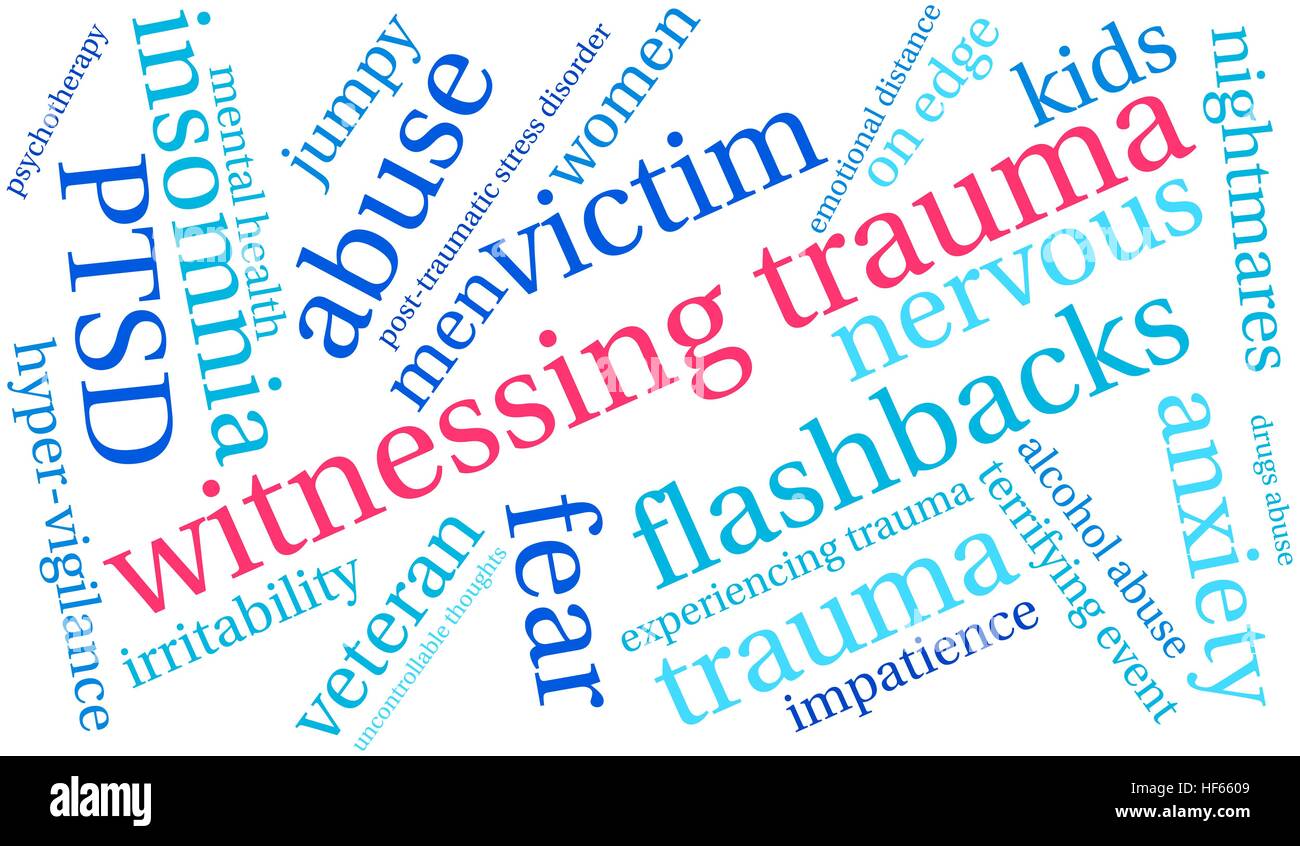 Witnessing Trauma word cloud on a white background Stock Vector Image ...
