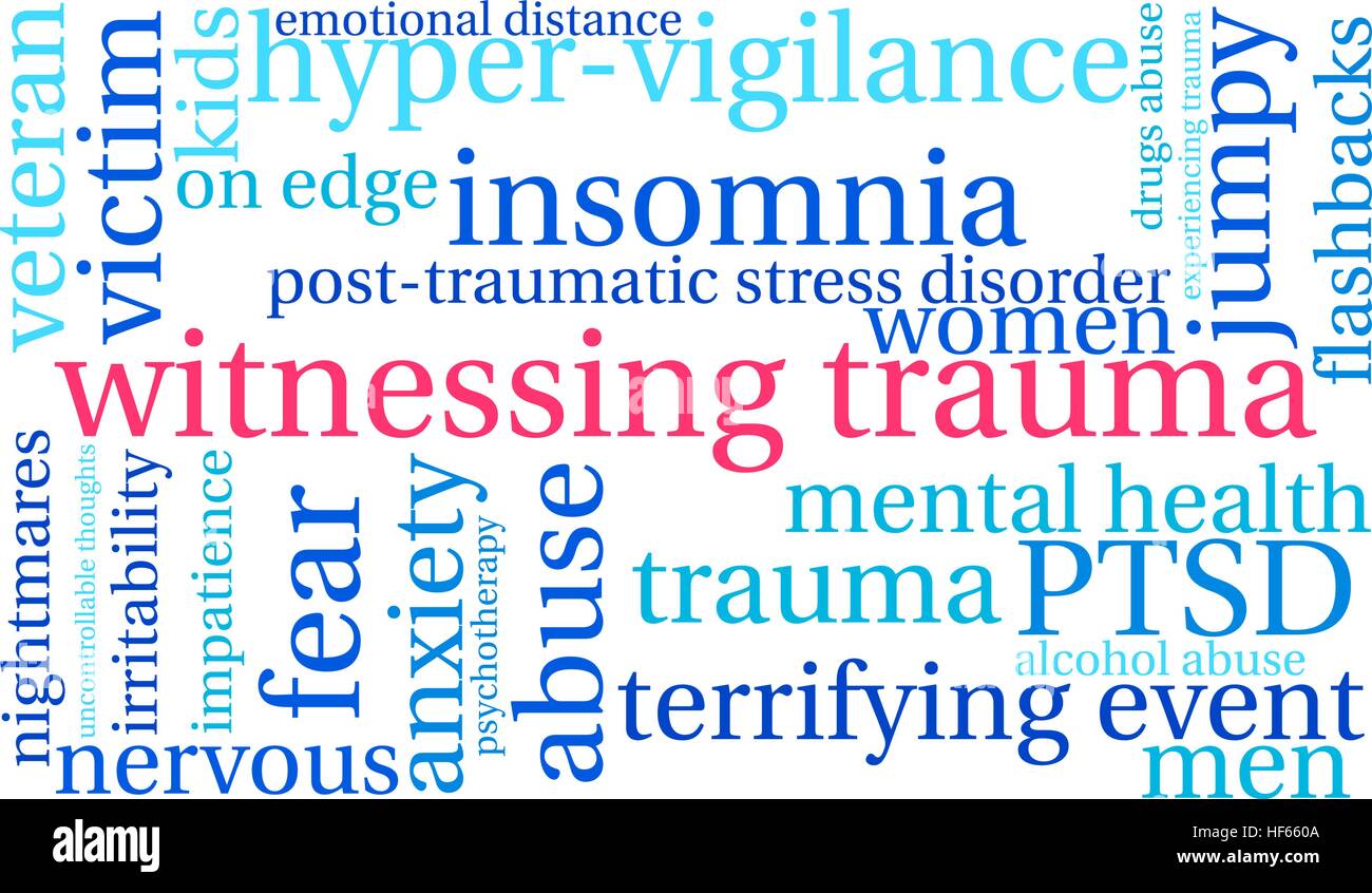 Witnessing Trauma word cloud on a white background Stock Vector Image ...
