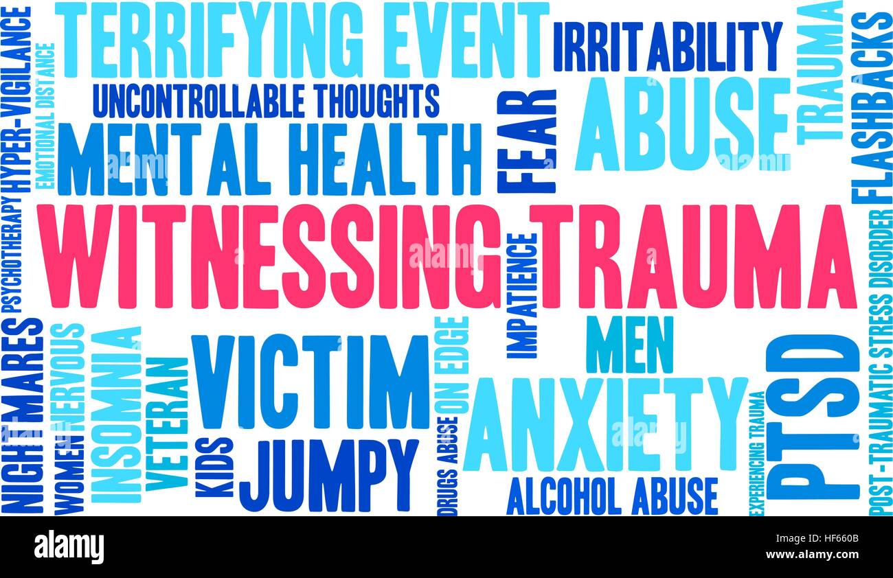 Witnessing Trauma word cloud on a white background Stock Vector Image ...