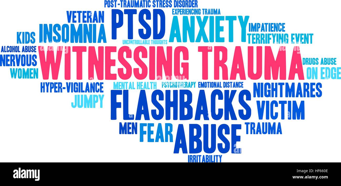 Witnessing Trauma word cloud on a white background Stock Vector Image ...